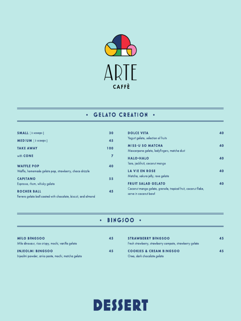 Menu ARTE Final | PDF