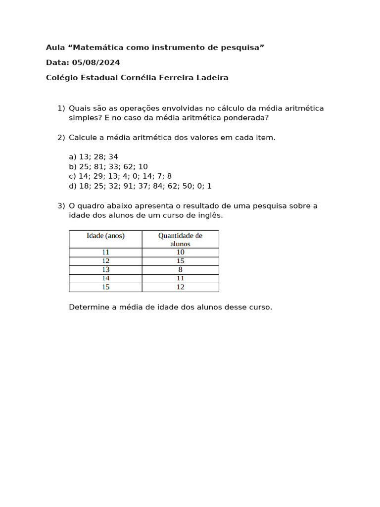 Matemática Como Instrumento de Pesquisa | PDF
