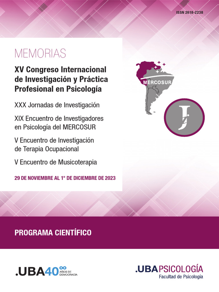 Programa Cientifico 2023 | PDF | Psicoanálisis | Invalidez