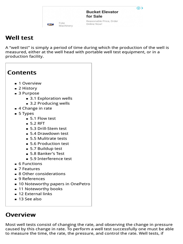 Well_test | PDF | Petroleum Reservoir