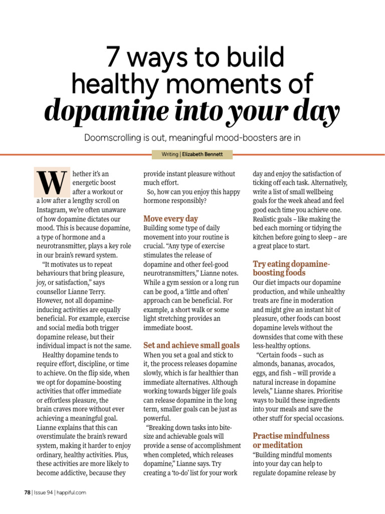 7 Ways to Boost Dopamine Healthily | PDF | Dopamine | Sleep