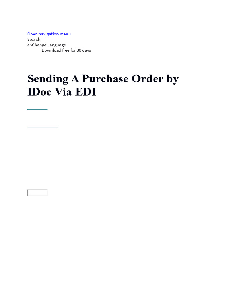 Send Purchase Orders via IDoc EDI | PDF | Electronic Data Interchange | Open Stack