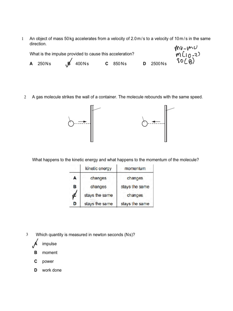 Momentum (Multiple Choice) QP | PDF