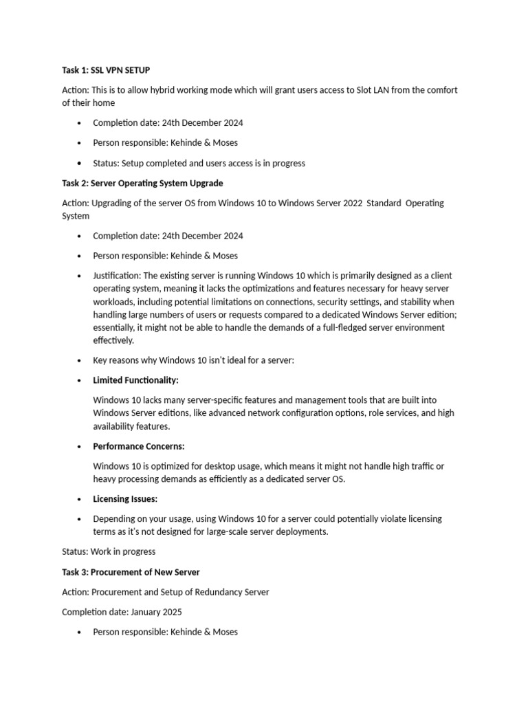 Action Plan For The First QTR | PDF | Server (Computing) | Windows 10