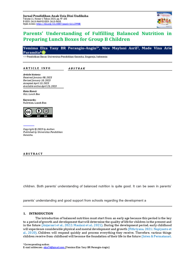 JJPAUD VOL 11 NO 1 Yemima Elza Yany BR Perangin-Angin 97-105 | PDF ...
