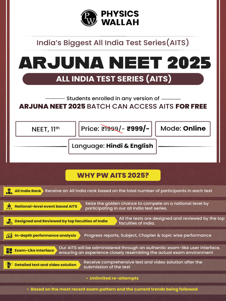 Arjuna NEET 2025 AITS | PDF | Chemistry | Organic Chemistry