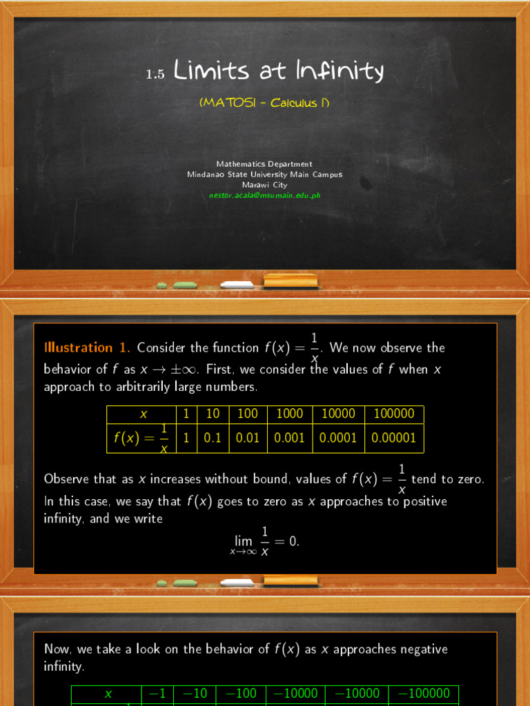 1.5-Limits-at-Infinity | PDF | Limit (Mathematics) | Mathematical Relations