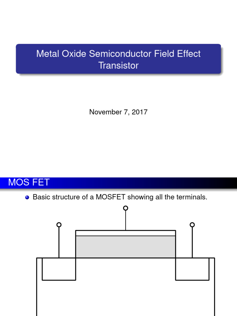 MOSFET Basics for Engineers | PDF | Field Effect Transistor | Mosfet