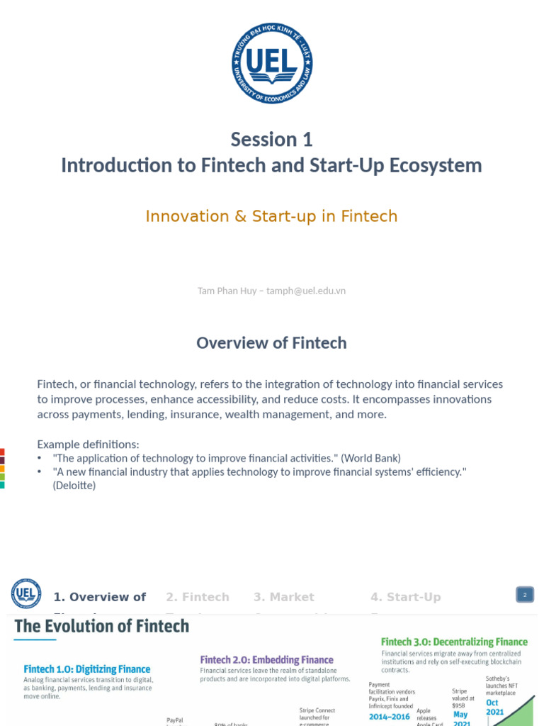 Introduction To Fintech and Start-Up Ecosystem | PDF | Financial ...