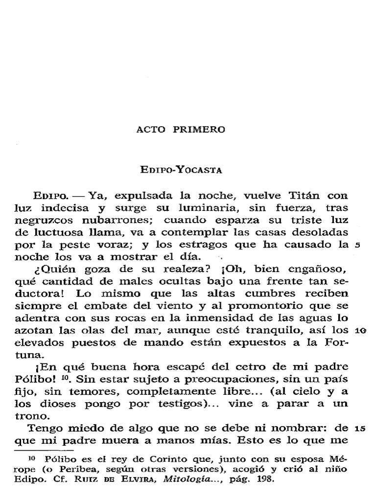 Acto primero Edipo Rey Séneca | PDF | Esfinge | Edipo