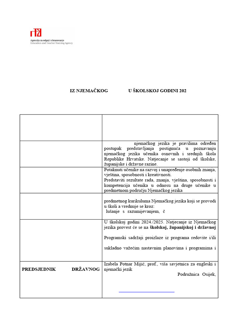 Posebna-Pravila Njemacki-Jezik 2024 2025-1 | PDF