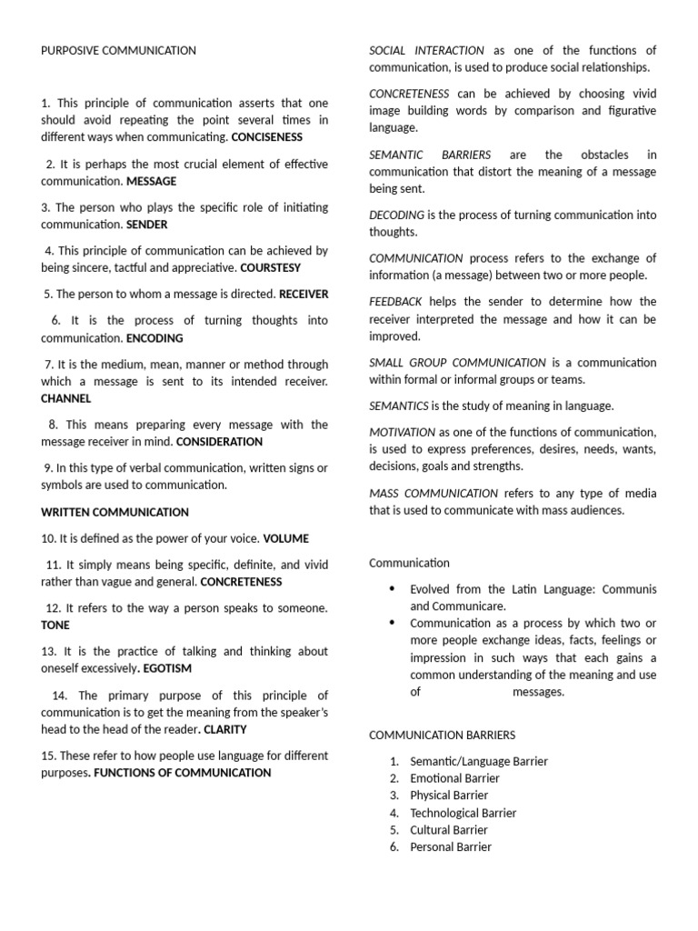 Purposive Communication | PDF | Communication | Semantics