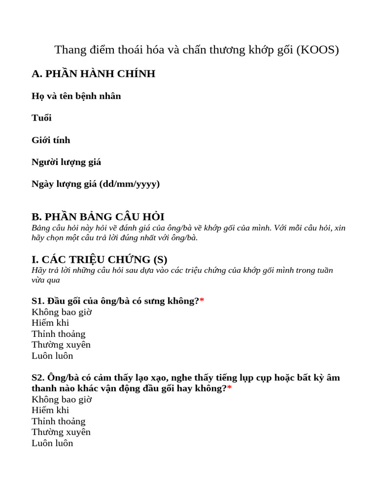 KOOS | PDF