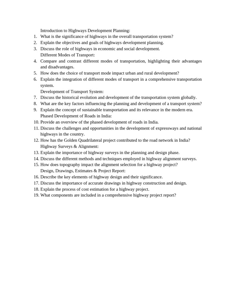 Highways Development Planning Overview | PDF