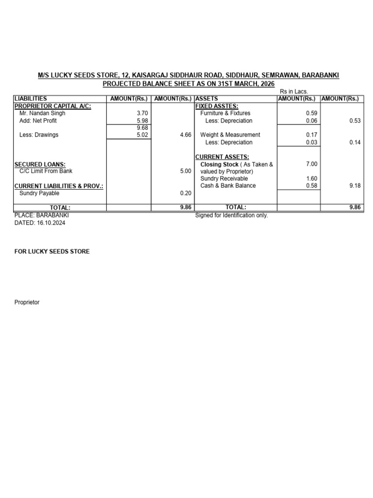 Lucky Seeds Store. BS 2026 | PDF
