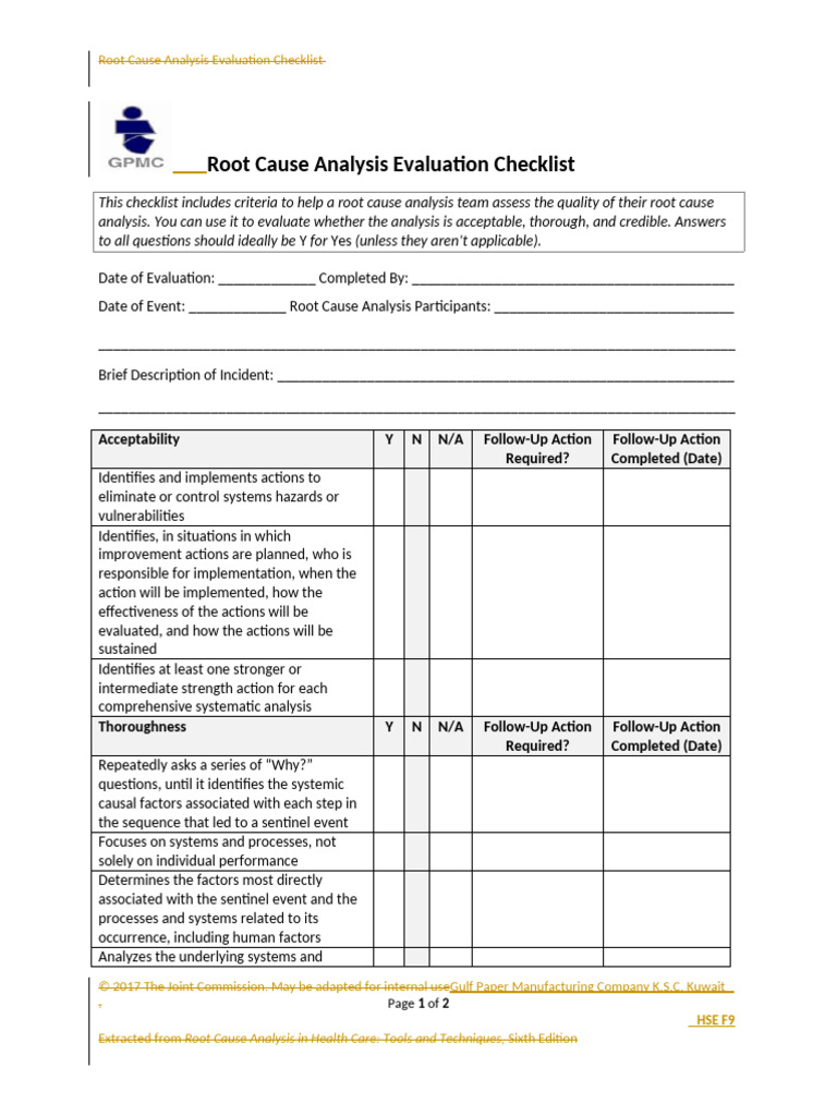 Figure_1_3_Root_Cause_Analysis_Evaluation_Checklist | PDF | Evaluation ...