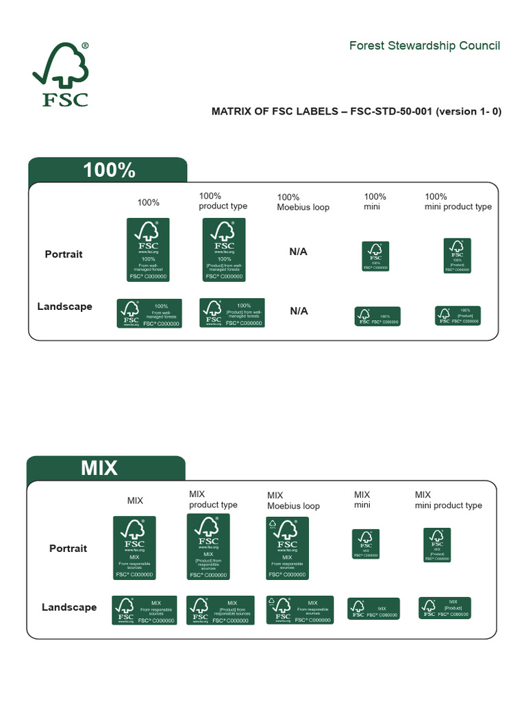 FSC Label Matrix - FSC-STD-50-001 | PDF
