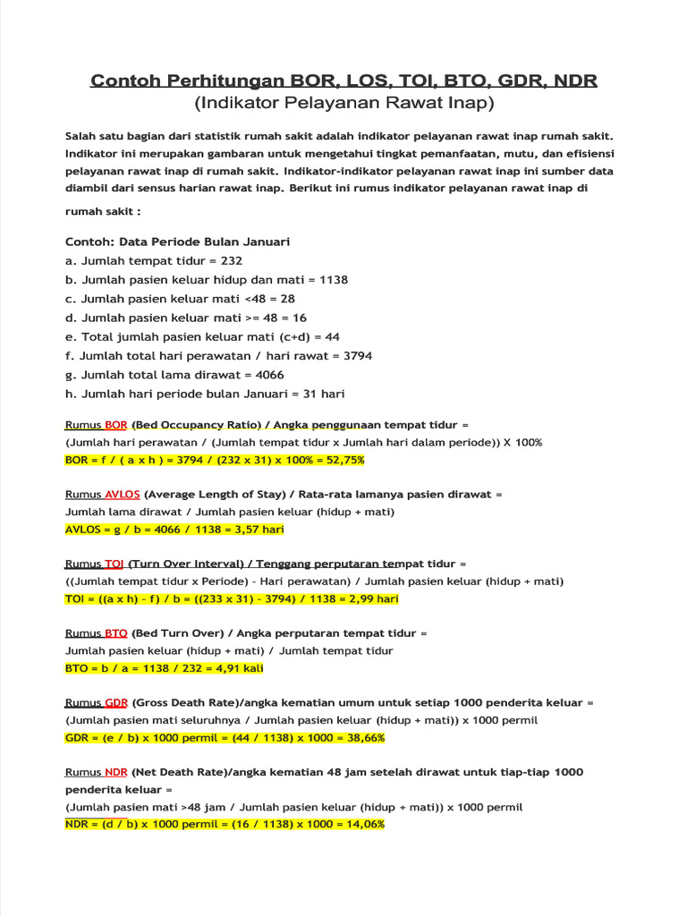 PDF Contoh Perhitungan Bor Los Toi Bto GDR NDR Compress | PDF