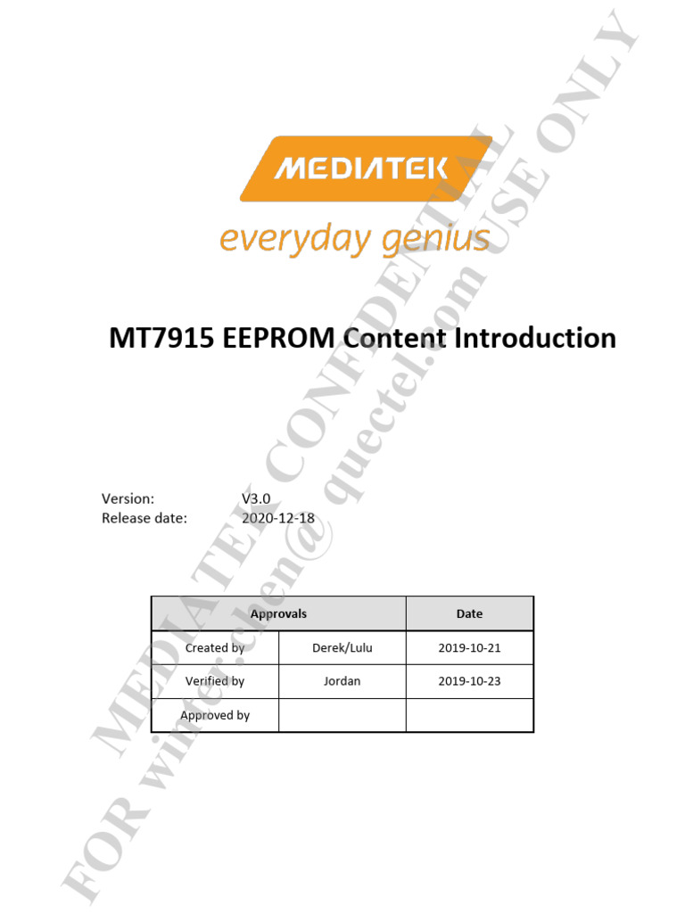 MT7915 EEPROM Content Introduction V3 20201218 | PDF | Computer ...