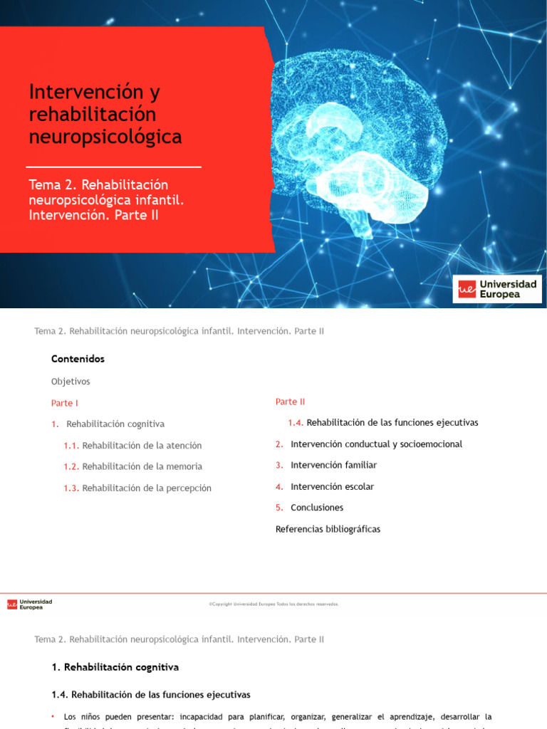 U4 - Tema 2 Rehabilitaciขn neuropsicolขgica infantil. Intervenciขn. Parte 2 | PDF | Las ...