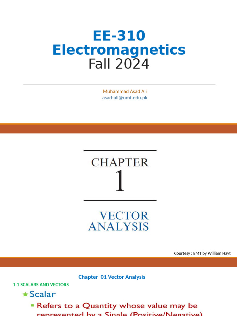 EMT Ch 1 | PDF | Euclidean Vector | Multiplication