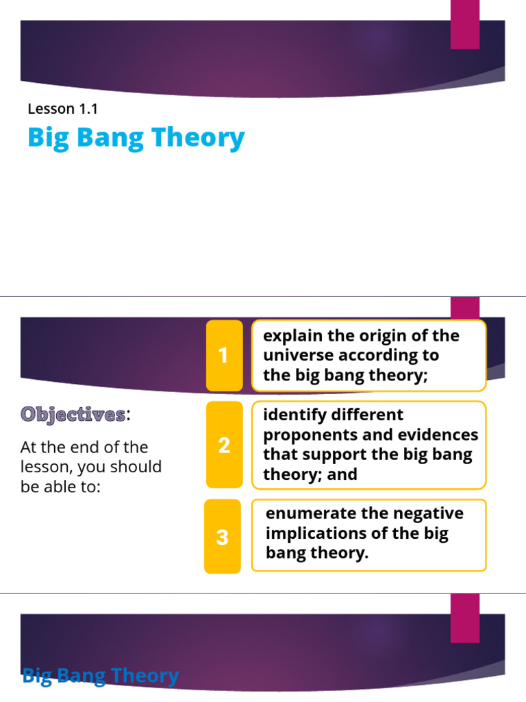 Earth Science SHS 1.1 Big Bang Theory | PDF | Big Bang | Universe
