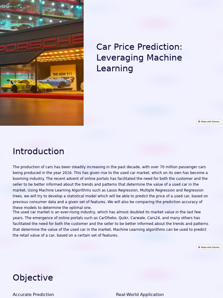 Machine Learning for Car Price Prediction | PDF | Prediction | Machine ...