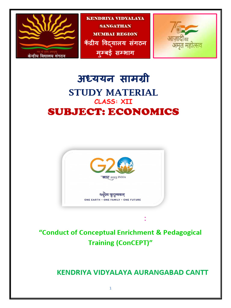 Class 12th StudyMaterial Economics | PDF | Measures Of National Income ...