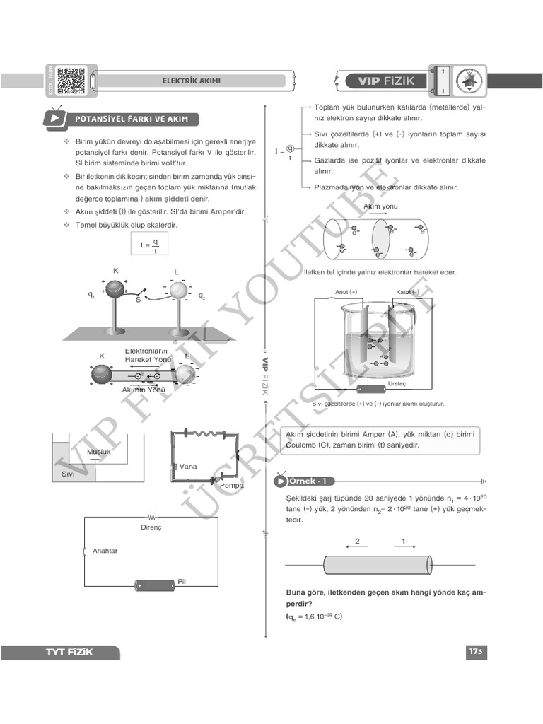 Elektrik Akımı VIP Fizik PDF | PDF