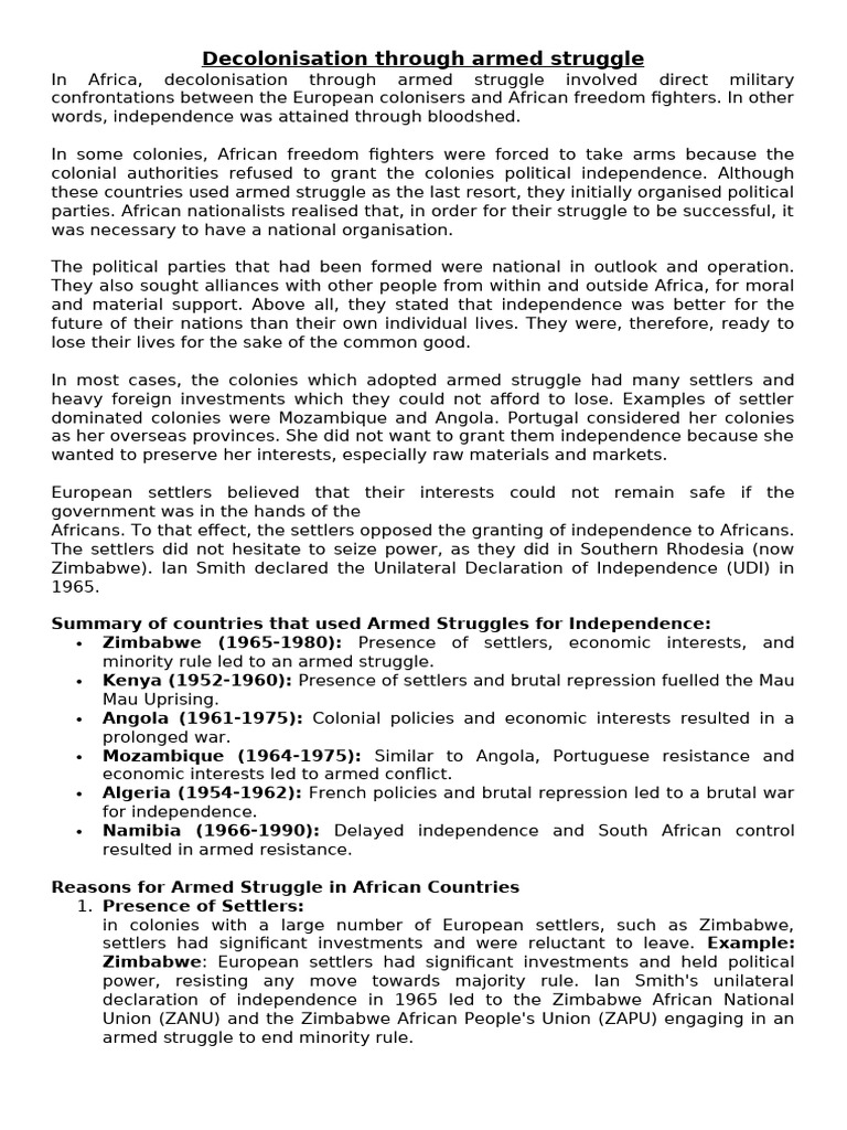 3. Decolonization through Armed Struggle | PDF | Angola | Decolonization