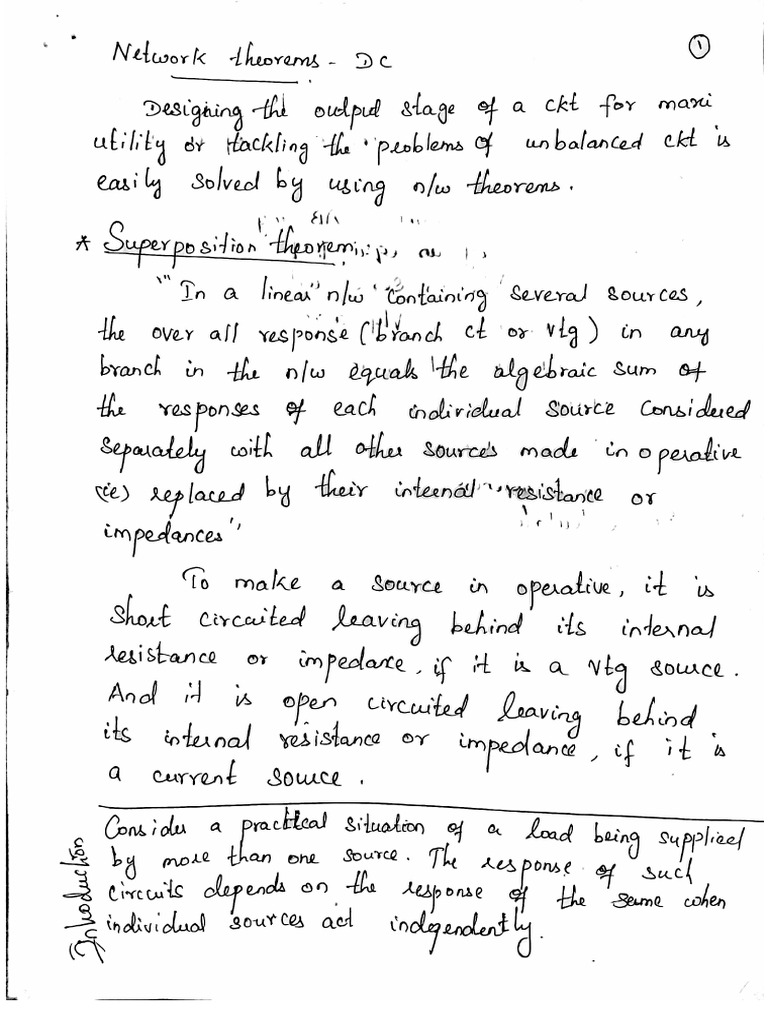 Unit I - Network Theorems | PDF