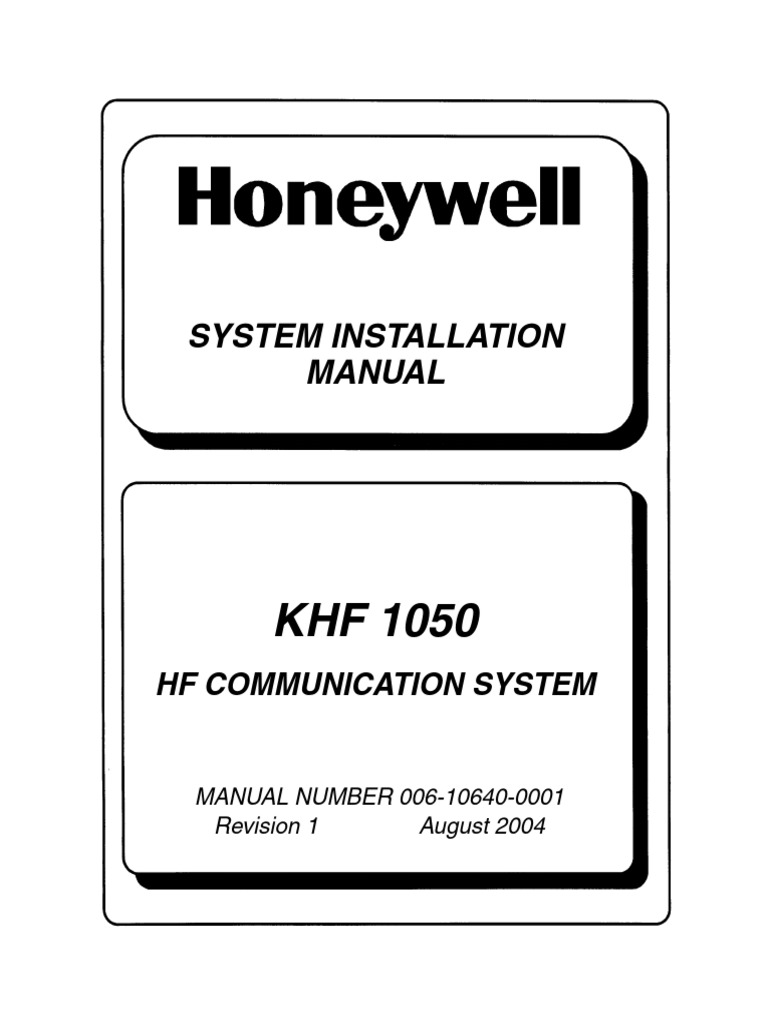 HF 006-10640-0001-1 HF Installation Manual | PDF | Transmitter | Radio