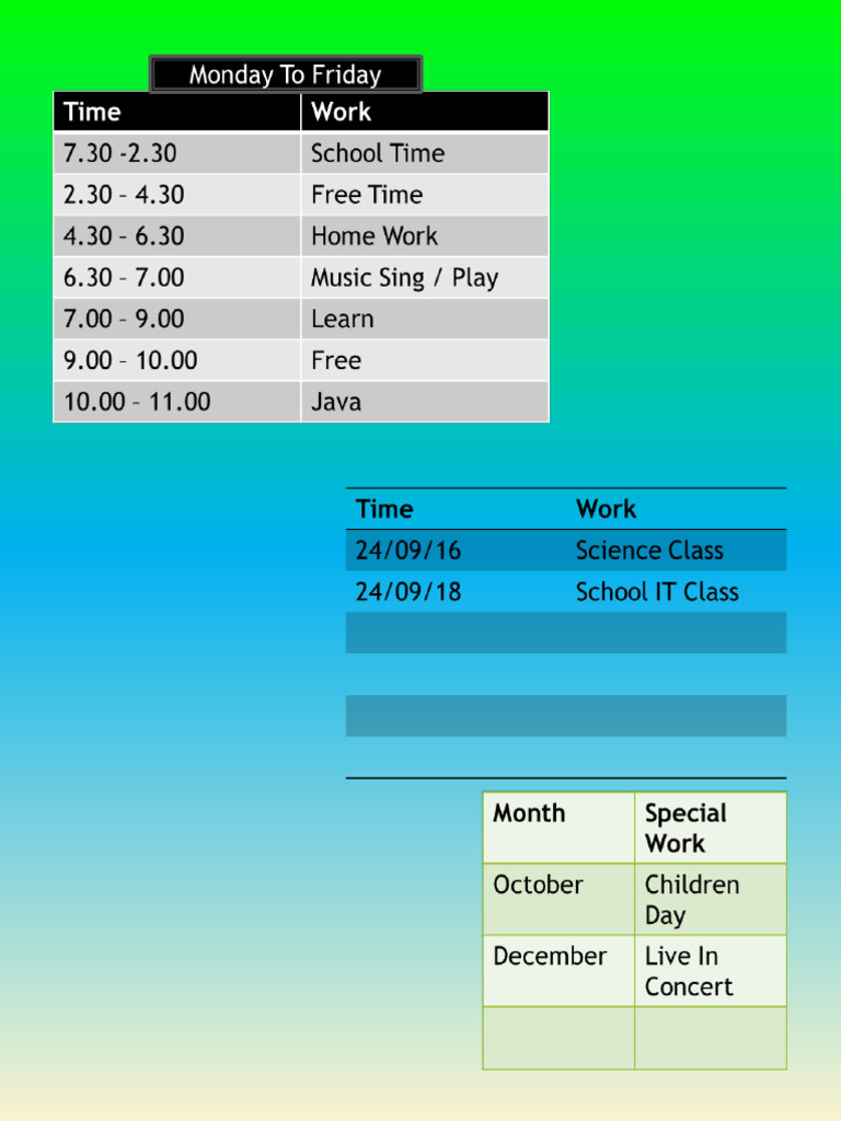 Time Table | PDF