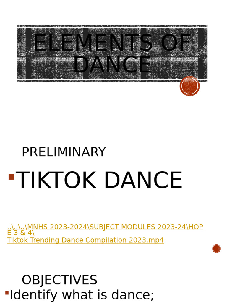 Lesson 1 Elements of Dance | PDF | Dances