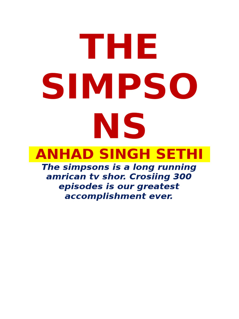 The Simpsons: 300+ Episodes Milestone | PDF