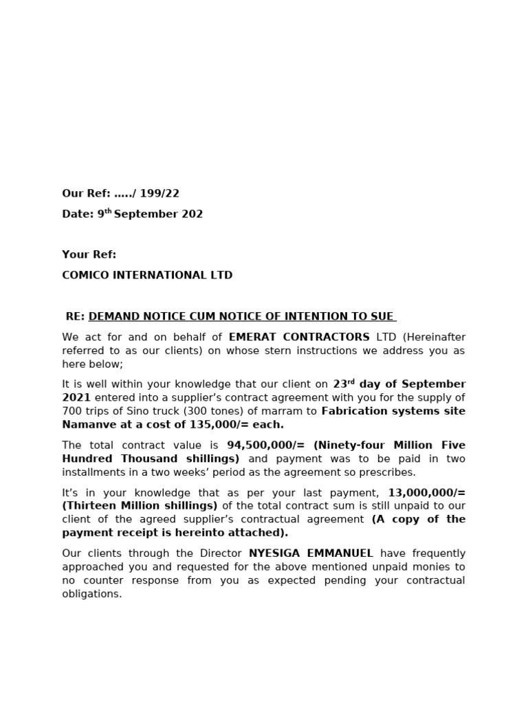 Demand Notice Alex | PDF
