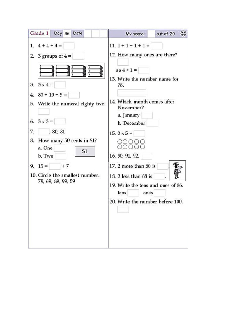 Mental Math Data Grade 2 | PDF