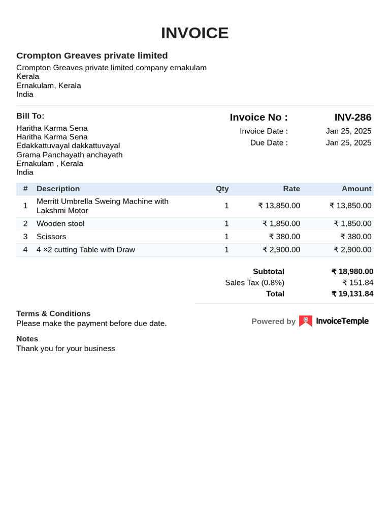 Invoice#INV 286 | PDF