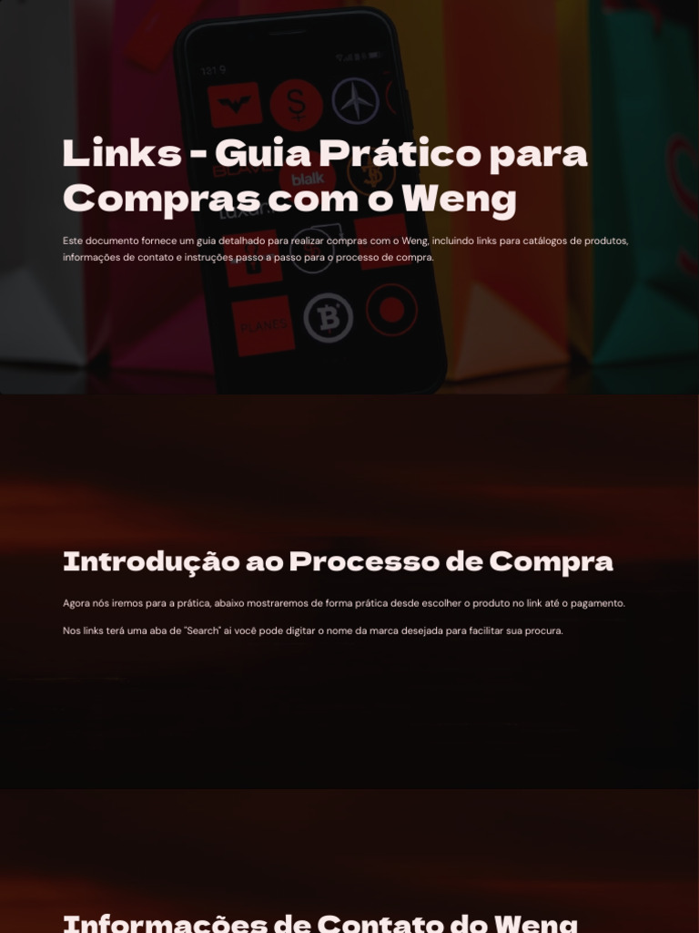 Links Guia Pratico para Compras Com o Weng | PDF