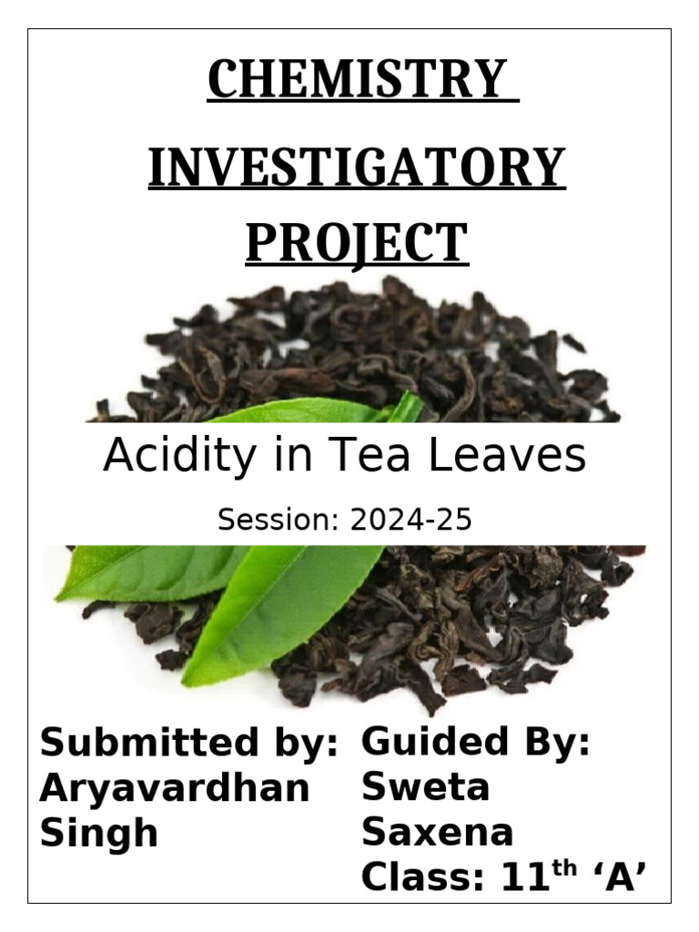 Acidity Levels in Tea Leaves Analysis | PDF | Tea | Chemistry