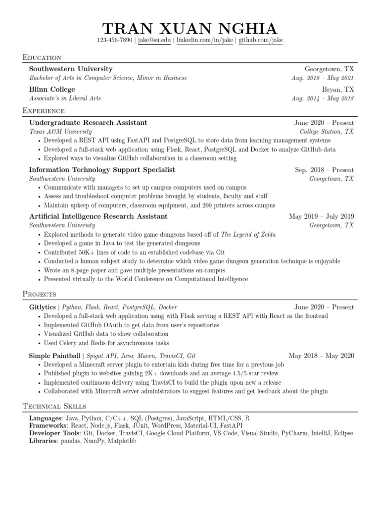 Jake S Resume | PDF | Postgre Sql | Information Technology