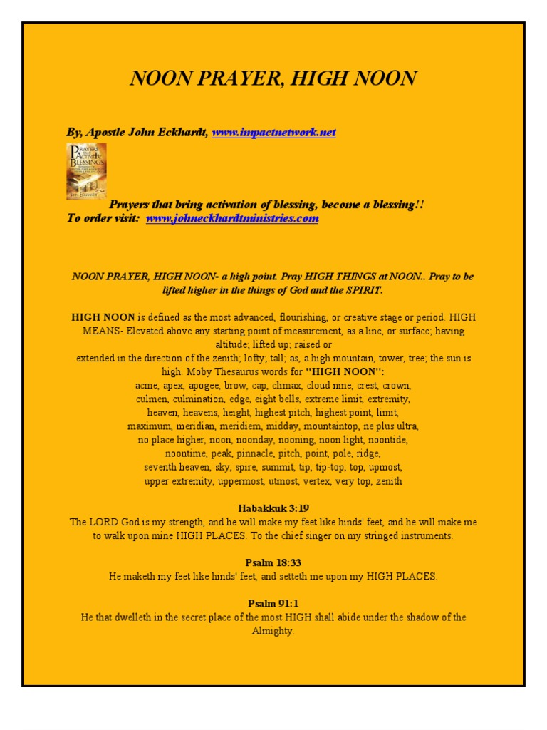 NOON PRAYER, HIGH NOON