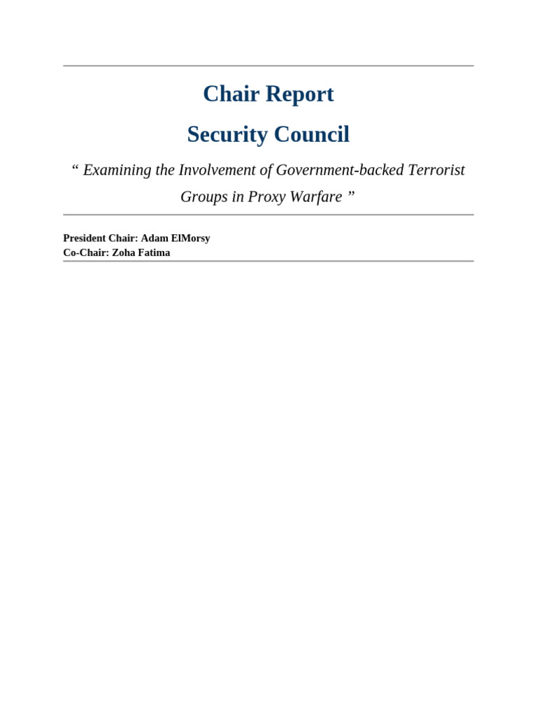Security Council Chair Report | PDF | Hezbollah | Conflicts