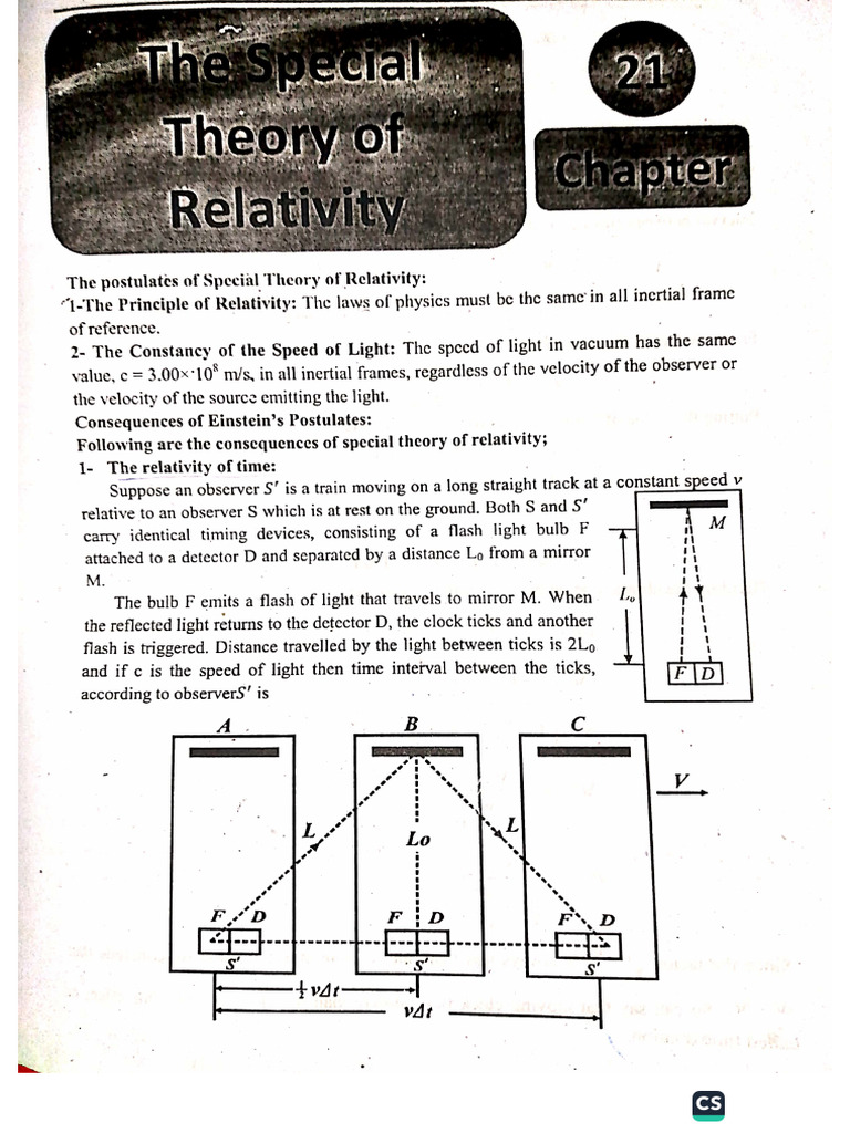 The Special Theory of Relativity From Book of Mechanics by Mushtaq ...