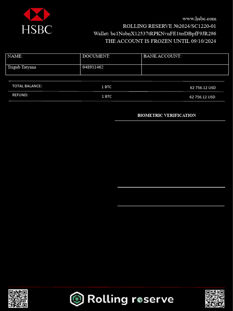 HSBC Rolling Reserve #SC1220-01 Trigub Tatyana | PDF