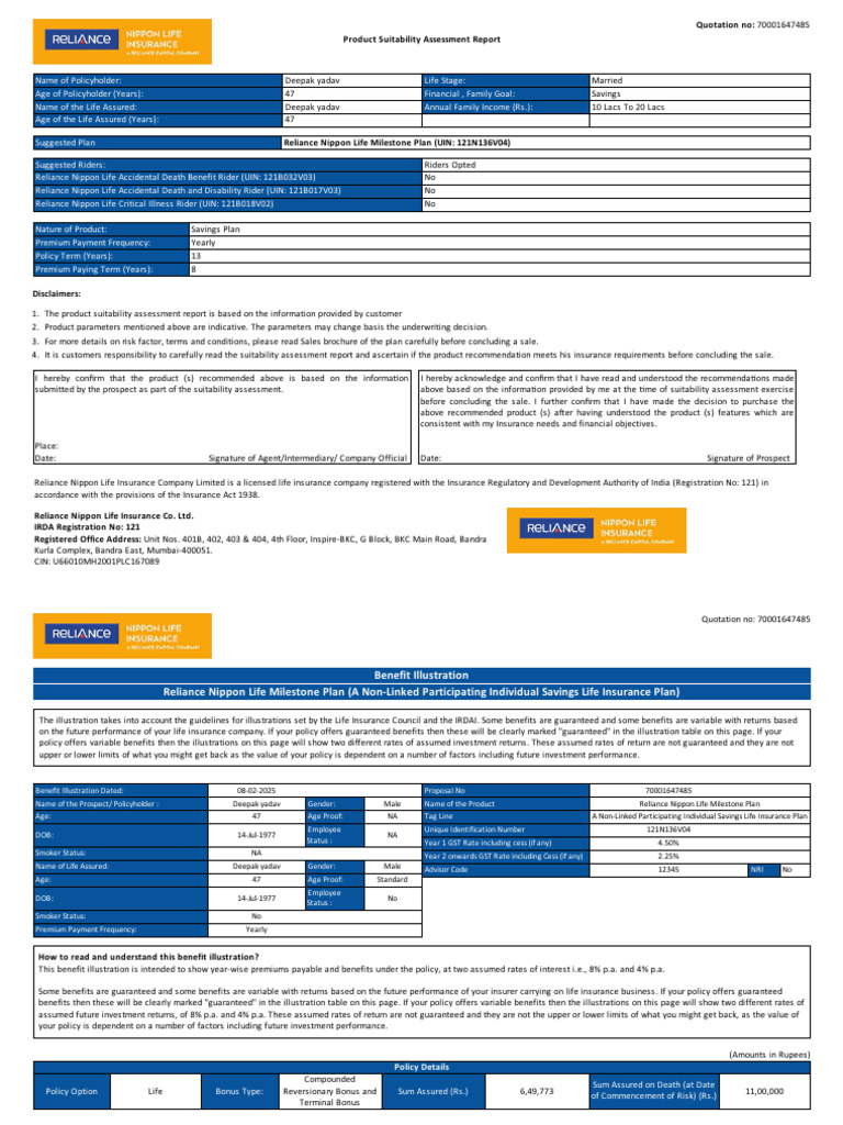 DOC-20250210-WA0000 | PDF | Insurance | Life Insurance