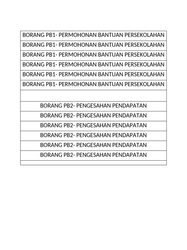Cover Borang Pb1 | PDF