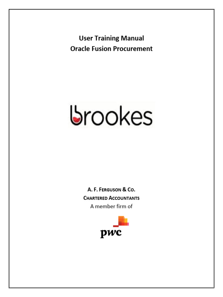 Oracle Fusion Procurement User Manual | PDF | Procurement | Receipt