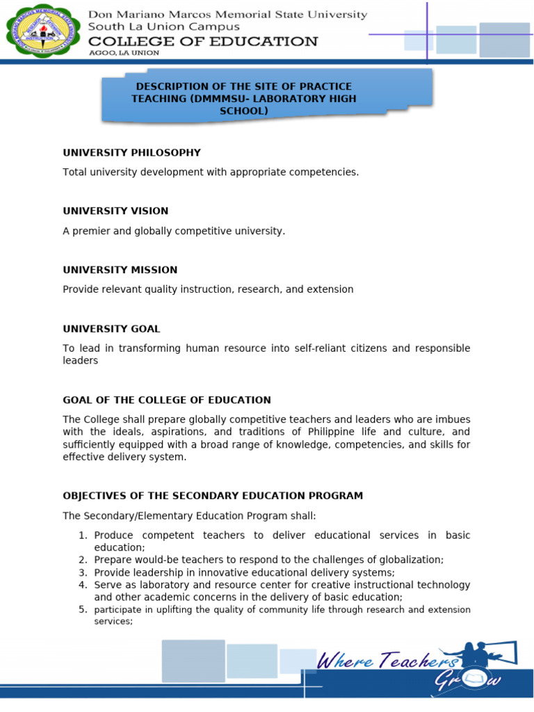DMMMSU description | PDF