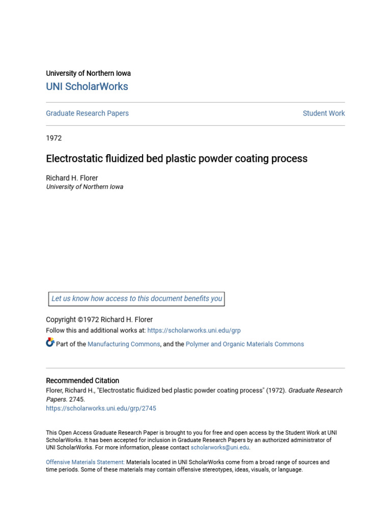 Electrostatic Fluidized Bed Plastic Powder Coating Process | PDF | Materials